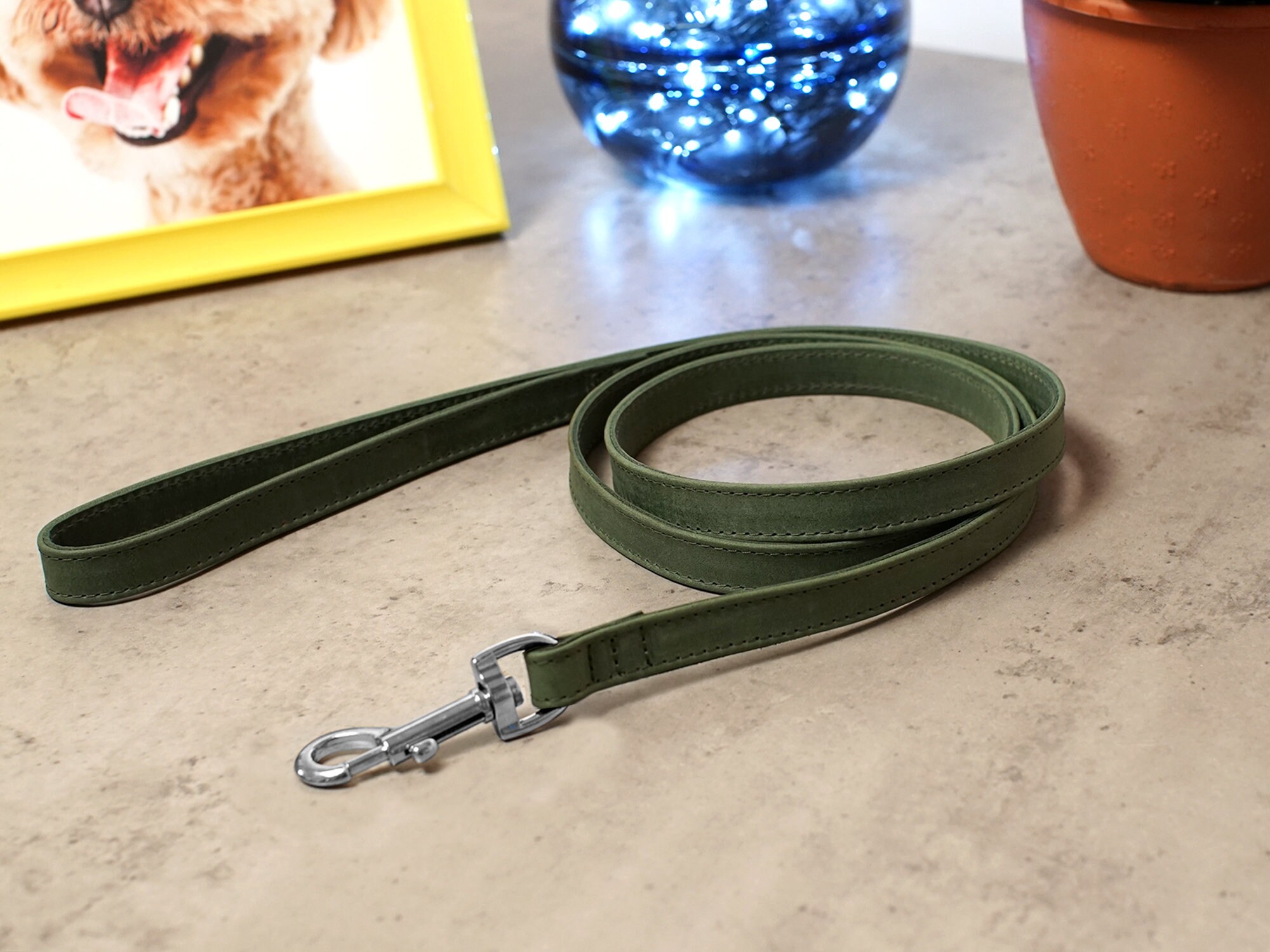 5 Foot Dog Leash Leather Custom Dog Leash With Silver or Gold - Etsy