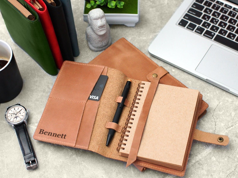 Refillable A6 A5 Leather Notebook With Personalization - Etsy
