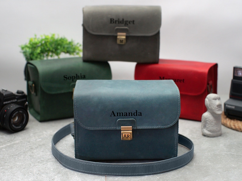 Custom Camera Bag, Engraved Genuine Leather Crossbody Camera Bag ...
