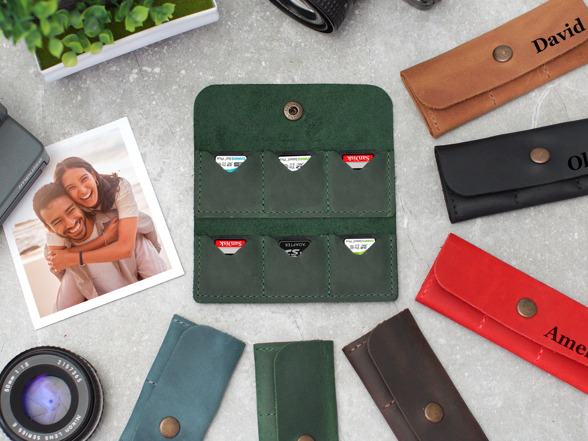 Custom Leather Sd Card Case, Engraved Sd Card Holder, Photography ...