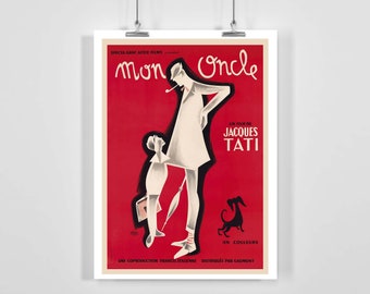 MON ONCLE Movie Poster French Poster Minimalist Print - Etsy