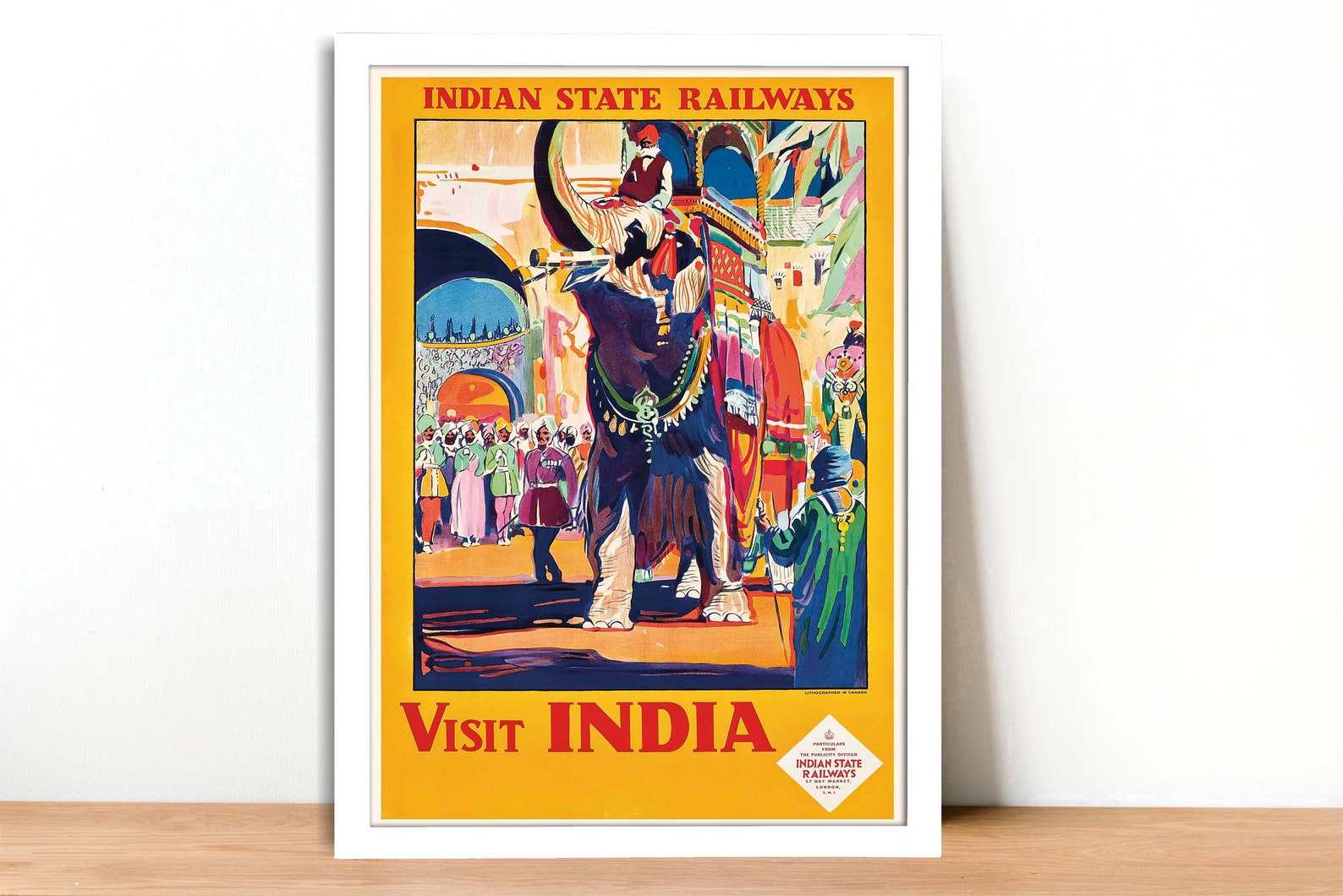 Visit India Indian State Railways Vintage Travel Poster | Etsy