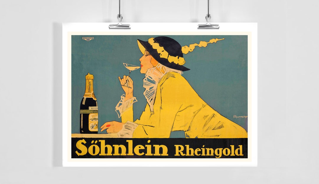 Sohnlein Rheingold Sparkling Wine Vintage Advertisement Poster by Fritz ...