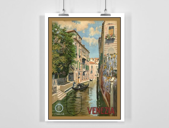 Italy Venice Vintage Travel Poster A5/A4/A3/Canvas | Etsy