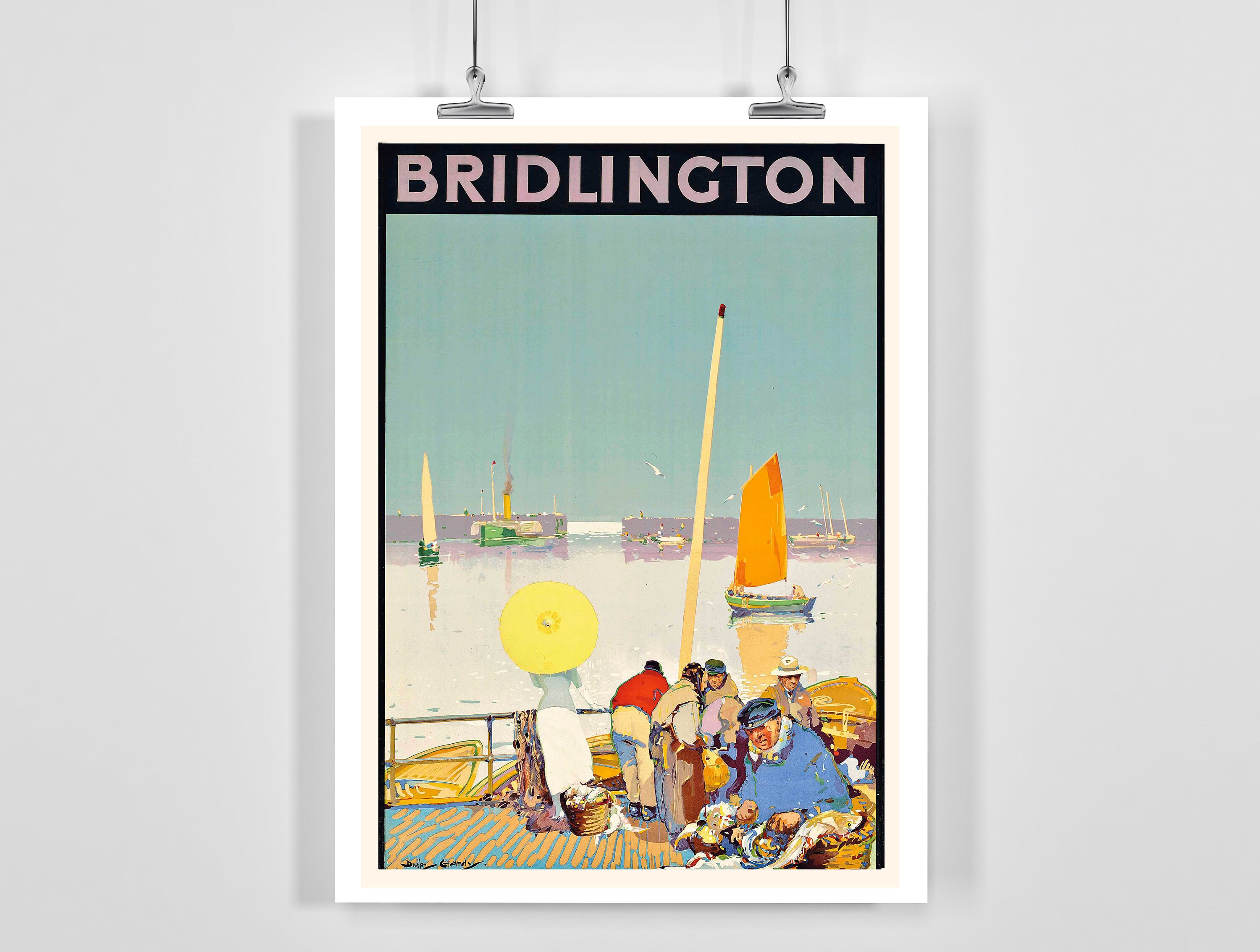 Bridlington Holderness Coast England Vintage Travel Poster - Framed ...