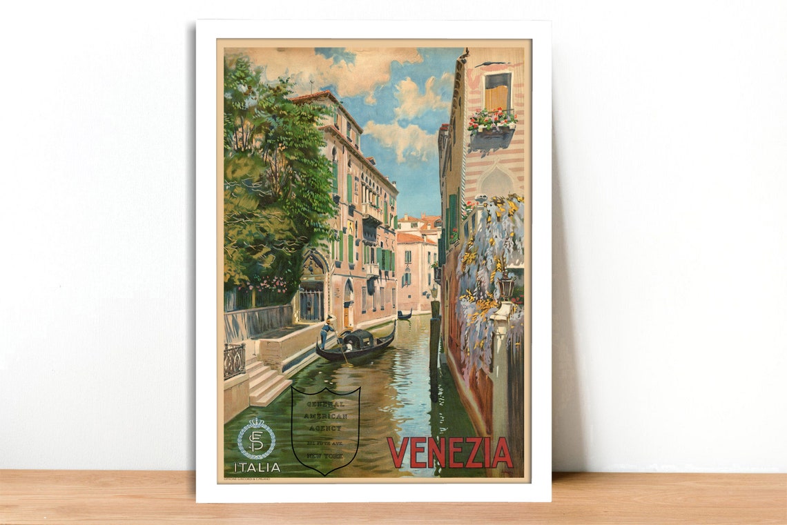 Italy Venice Vintage Travel Poster A5/a4/a3/a2/canvas | Etsy