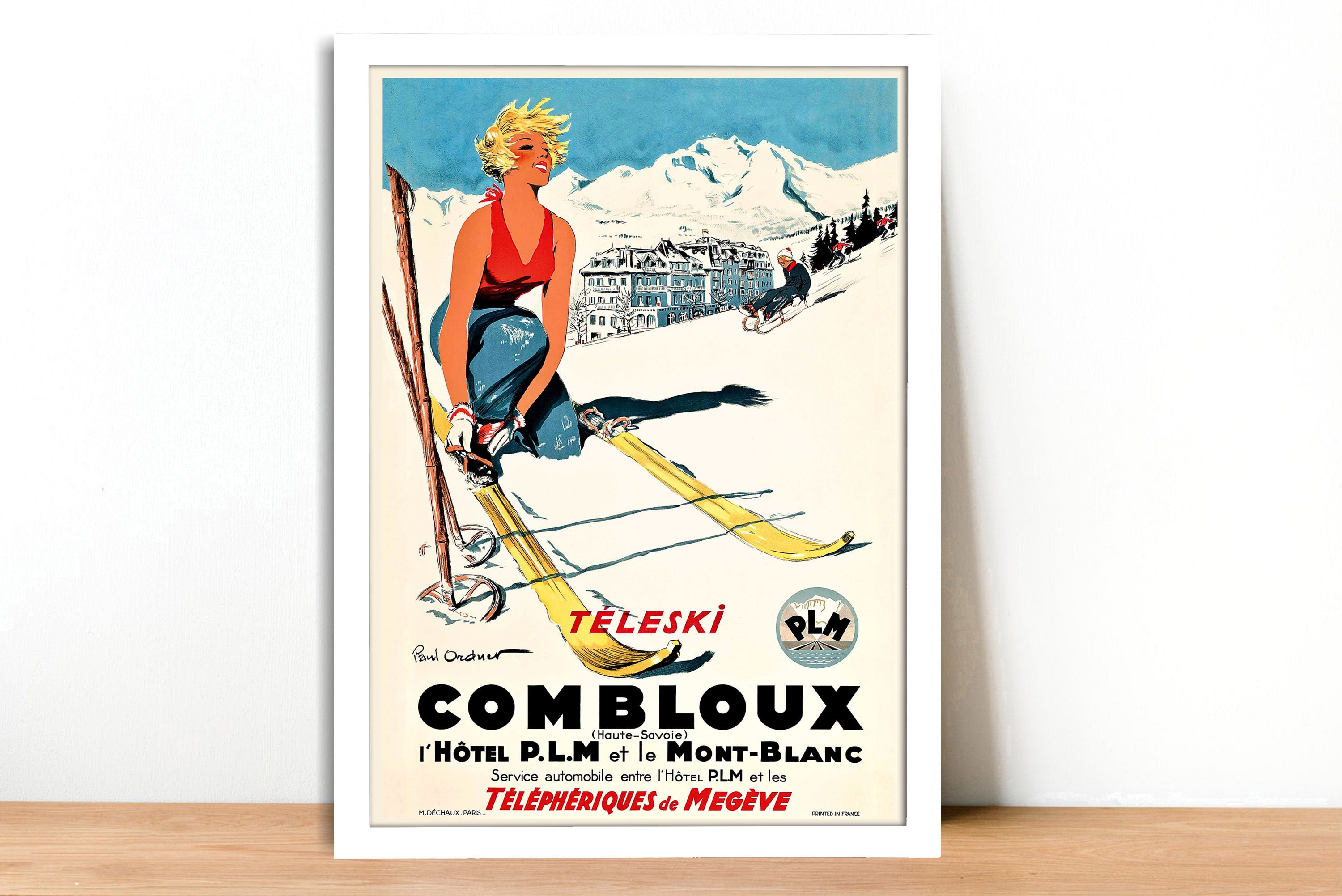 Combloux Téléphérique De Megève France Vintage Ski Poster | Etsy