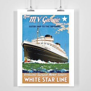 White Star Line New MV Georgic Sister Ship to the Britannic Vintage ...