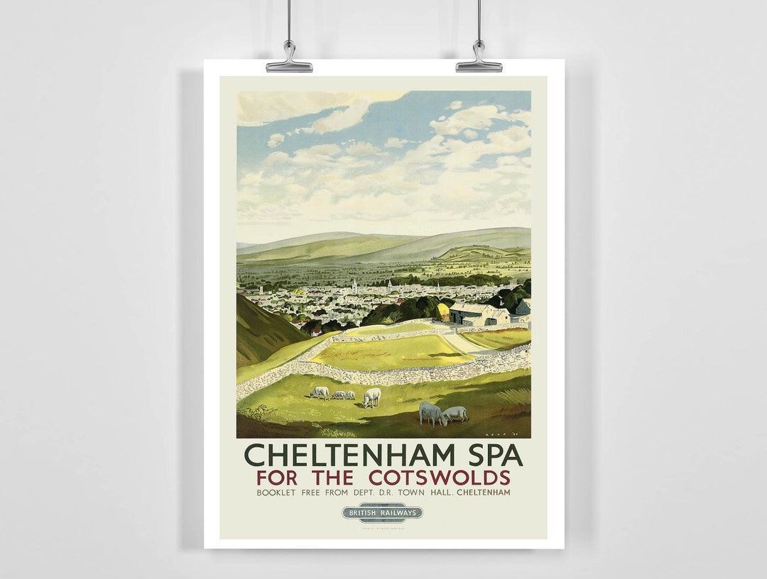 Cheltenham Spa for the Cotswolds Vintage Travel Poster - Framed ...