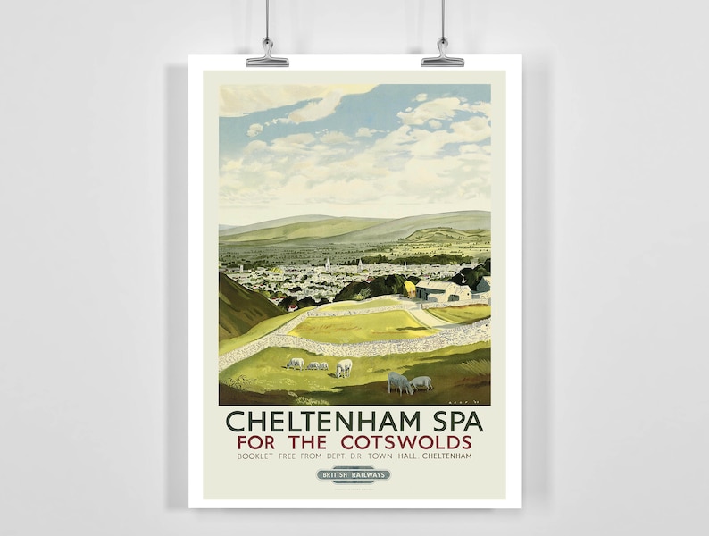 Cheltenham Spa for the Cotswolds Vintage Travel Posterr - Etsy UK