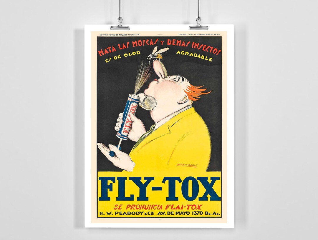 Fly-tox Spray Vintage Advertising Poster by Amuzan A5/a4/a3/a2/canvas ...
