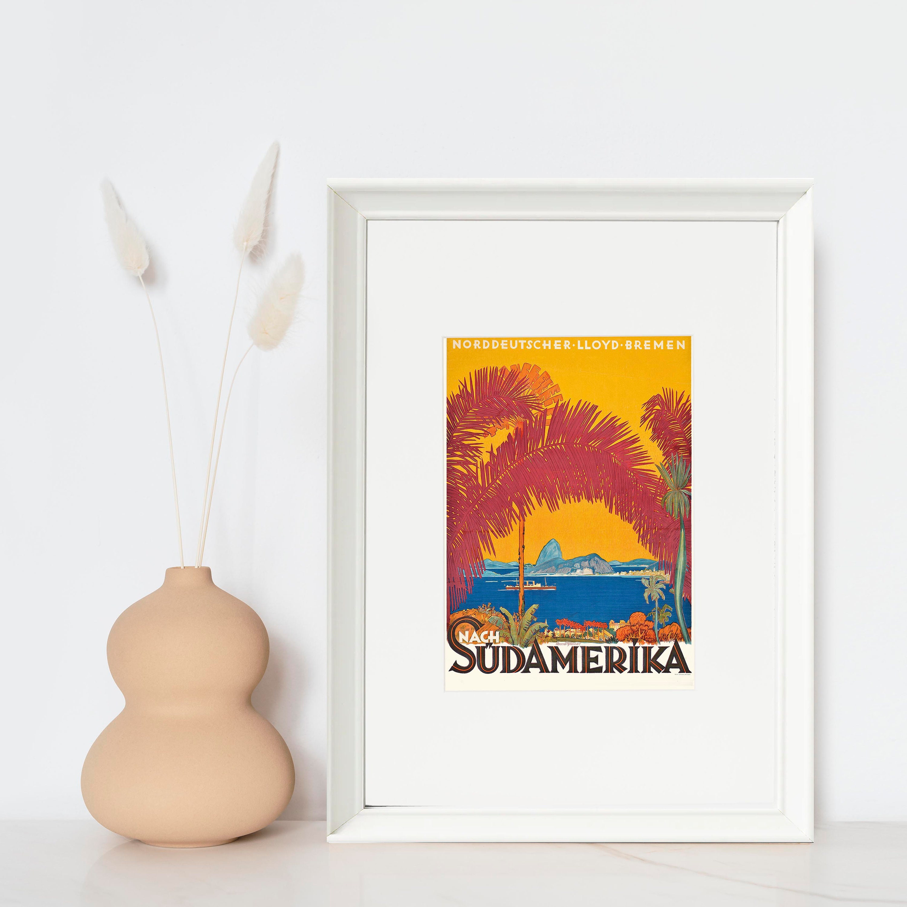 To South America Vintage Travel Poster Framed / Unframed - Etsy