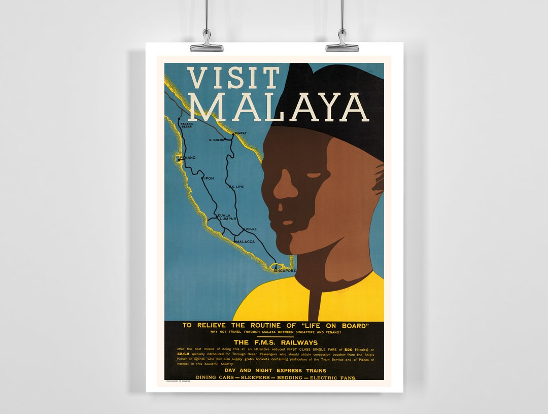 Visit Malaysia Vintage Travel Poster - Framed / Unframed - Etsy