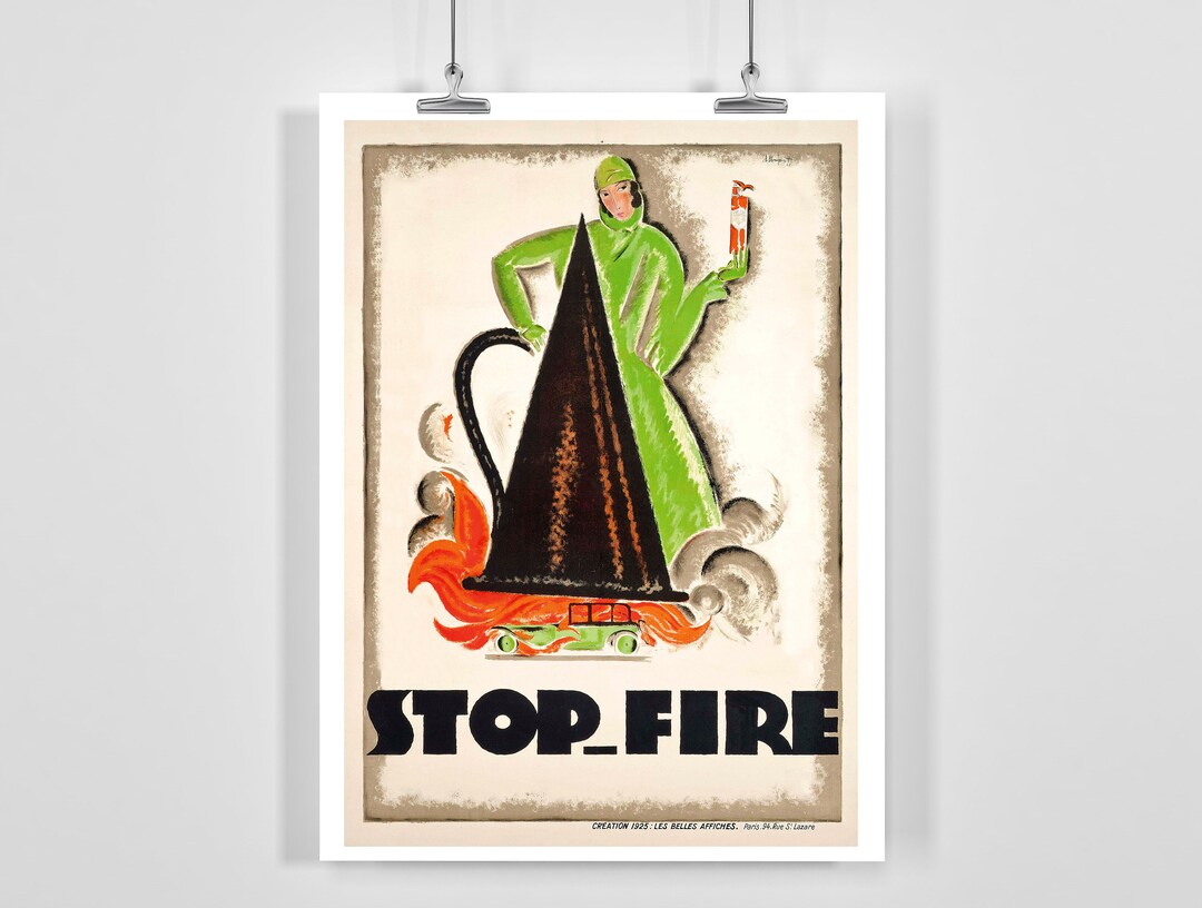 Stop Fire Vintage Advertising Poster - Framed / Unframed - Etsy