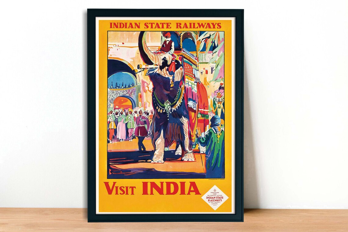 Visit India Indian State Railways Vintage Travel Poster | Etsy