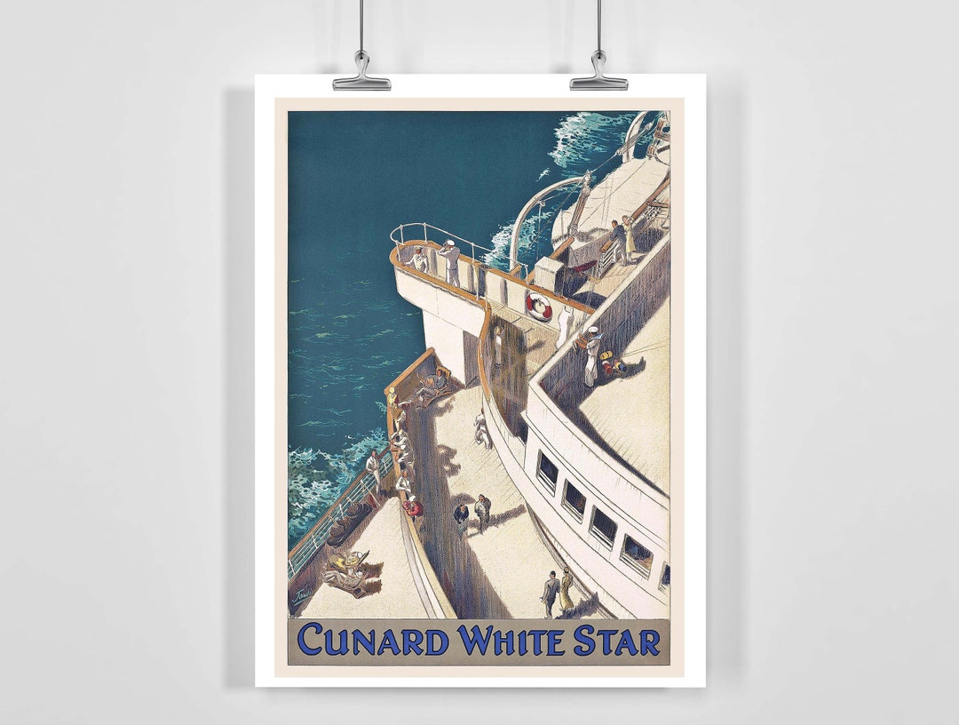 Cunard White Star Line Vintage Travel Poster - Framed / Unframed - Etsy