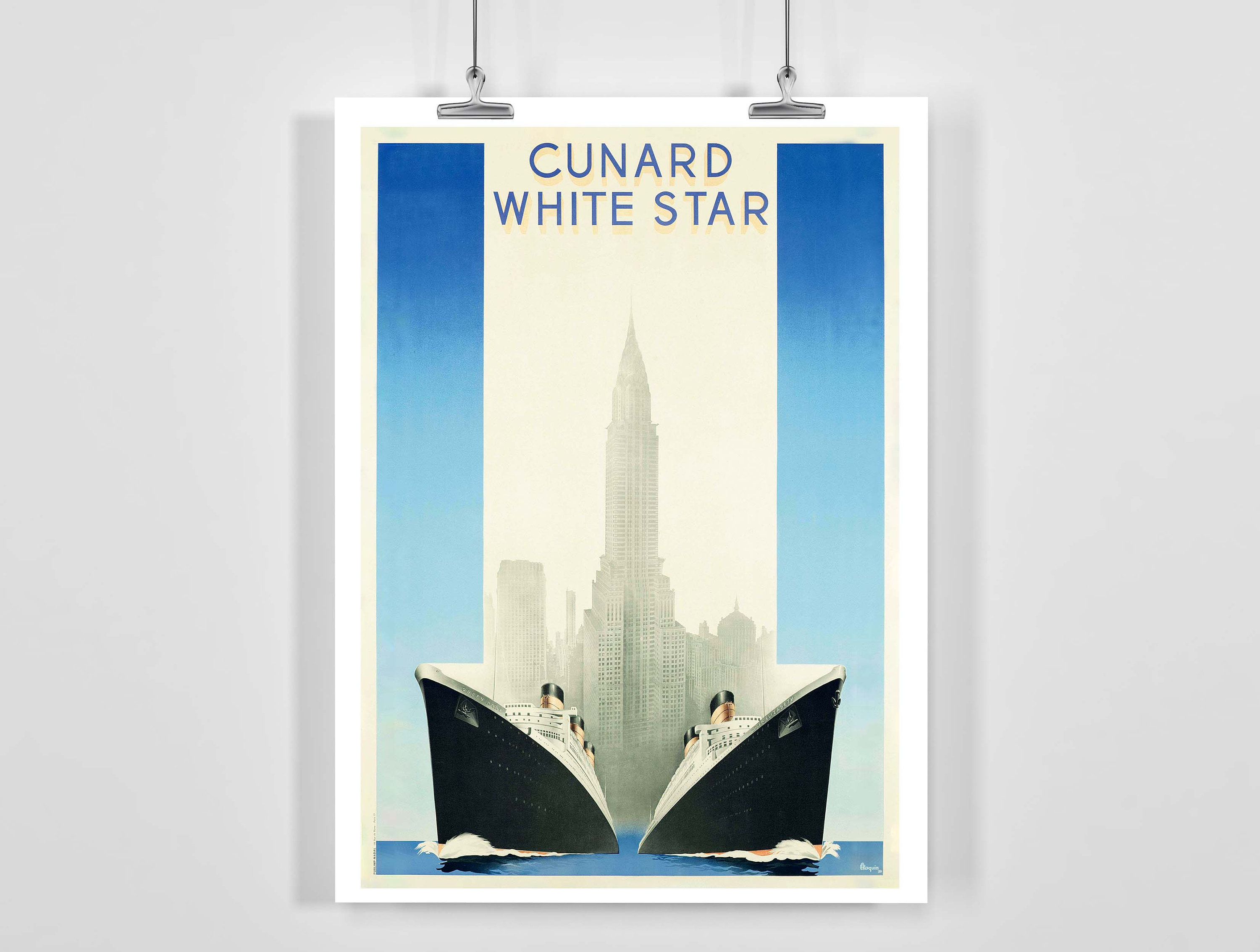 Cunard White Star Vintage Travel Poster - Framed / Unframed - Etsy