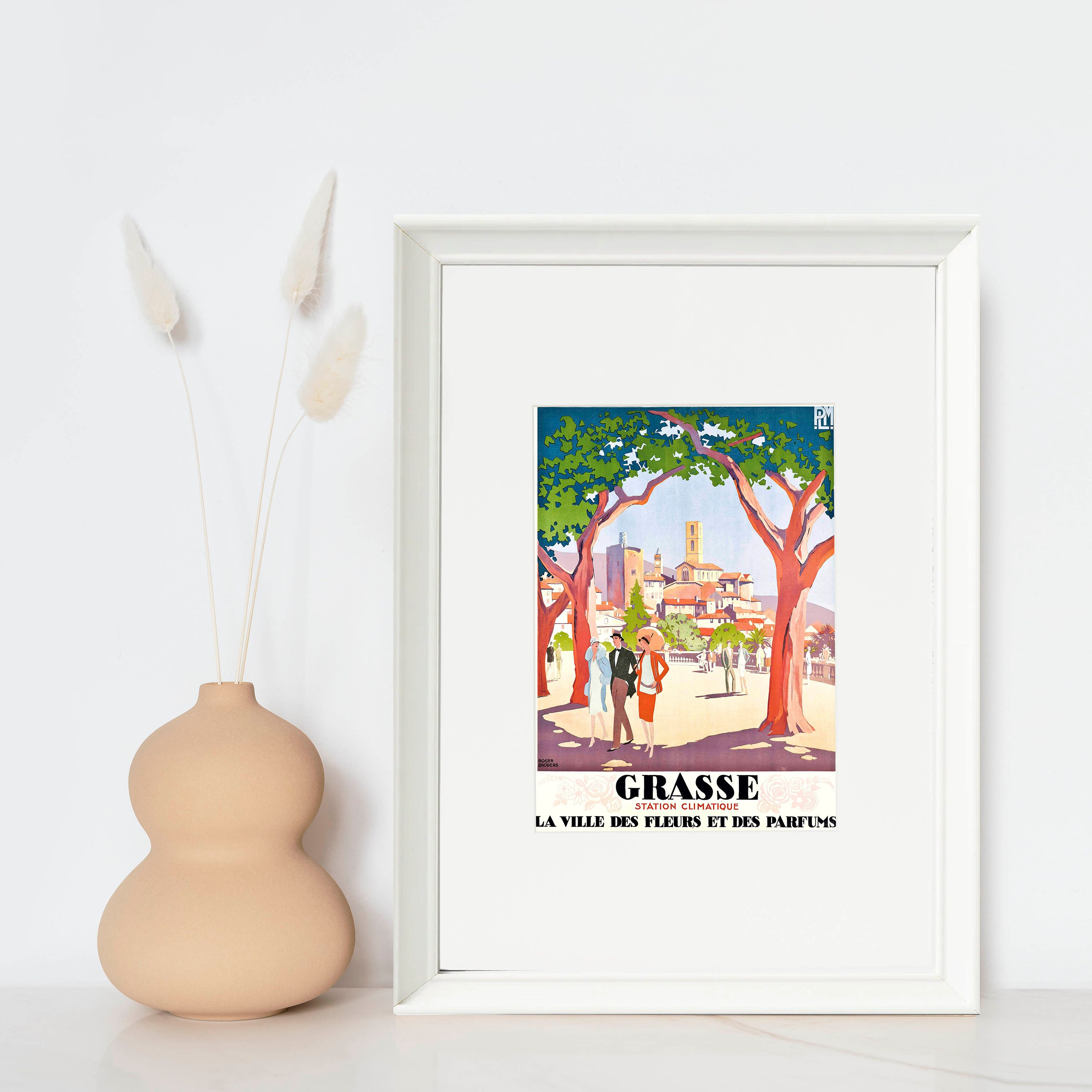 Grasse City of Flowers and Perfumes France Vintage Travel Poster ...