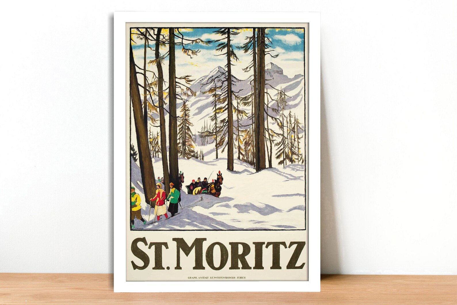 St. Moritz Engadin Valley Switzerland Vintage Travel Poster | Etsy