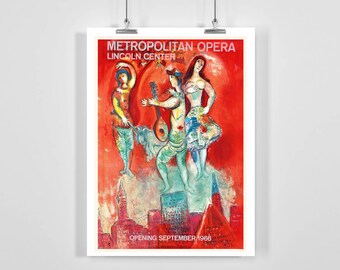 Marc Chagall Poster for Metropolitan Opera - Etsy
