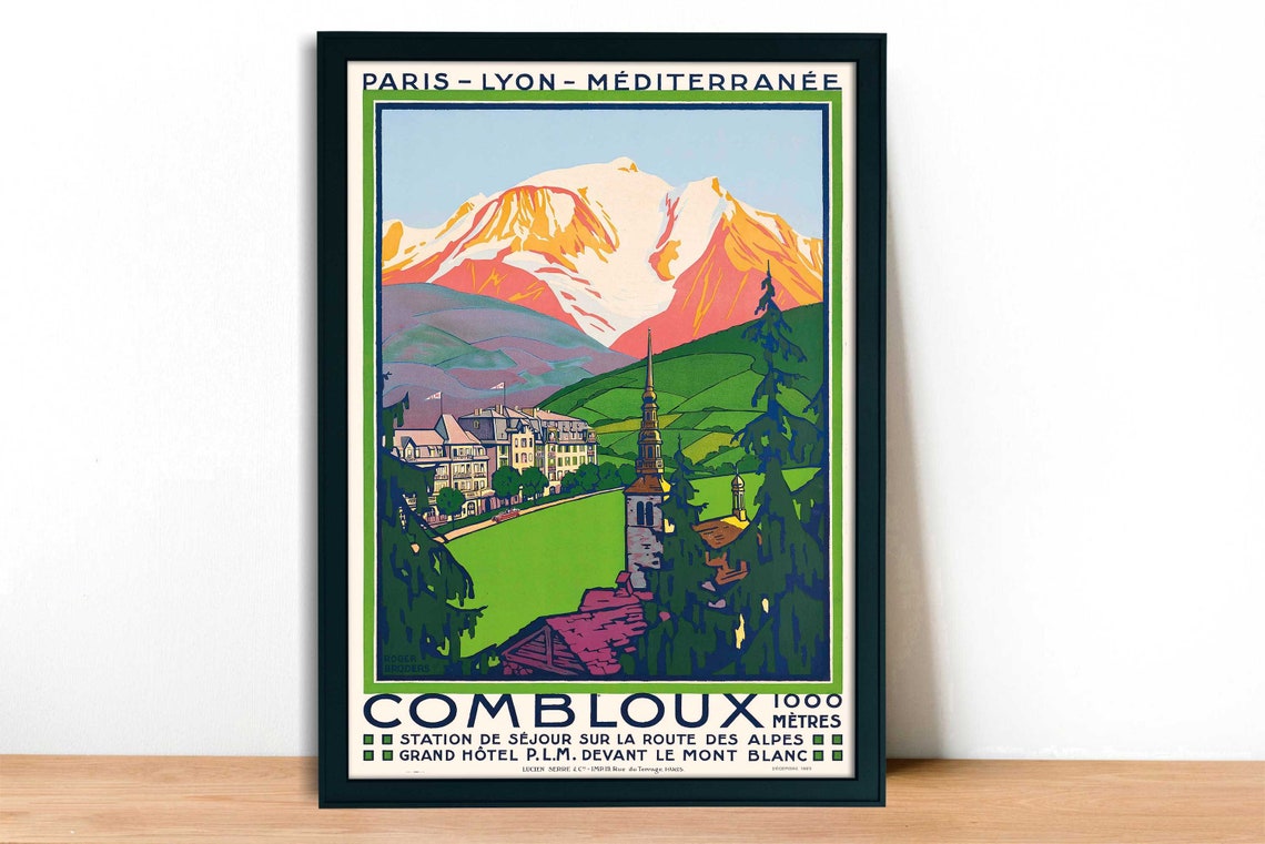 Combloux France Vintage Travel Poster Framed / Unframed - Etsy