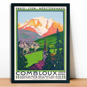 Combloux France Vintage Travel Poster - Framed / Unframed - Etsy