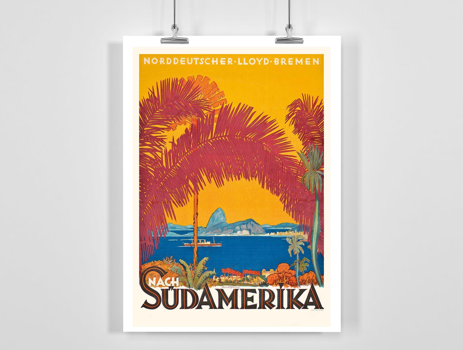 To South America Vintage Travel Poster Framed / Unframed - Etsy