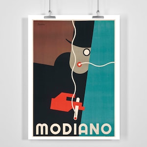 Modiano by Robert Bereny Vintage Art Deco Poster - Framed / Unframed - Etsy