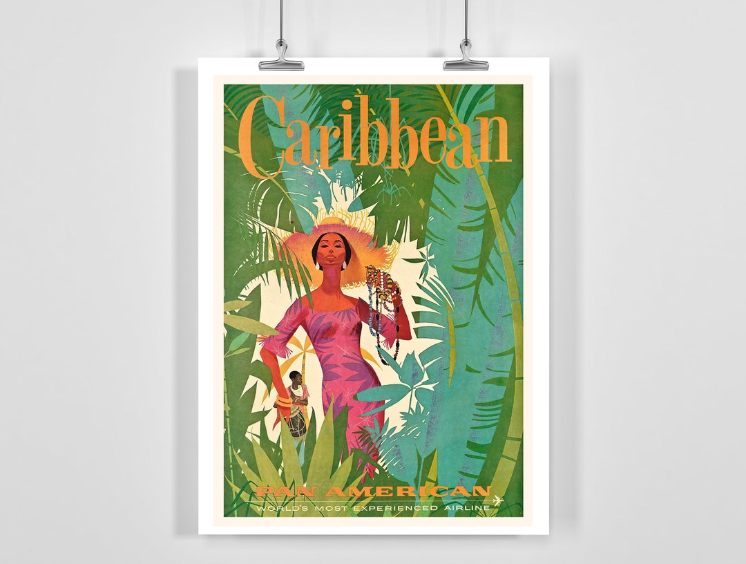 Caribbean Vintage Travel Poster - Framed / Unframed - Etsy UK