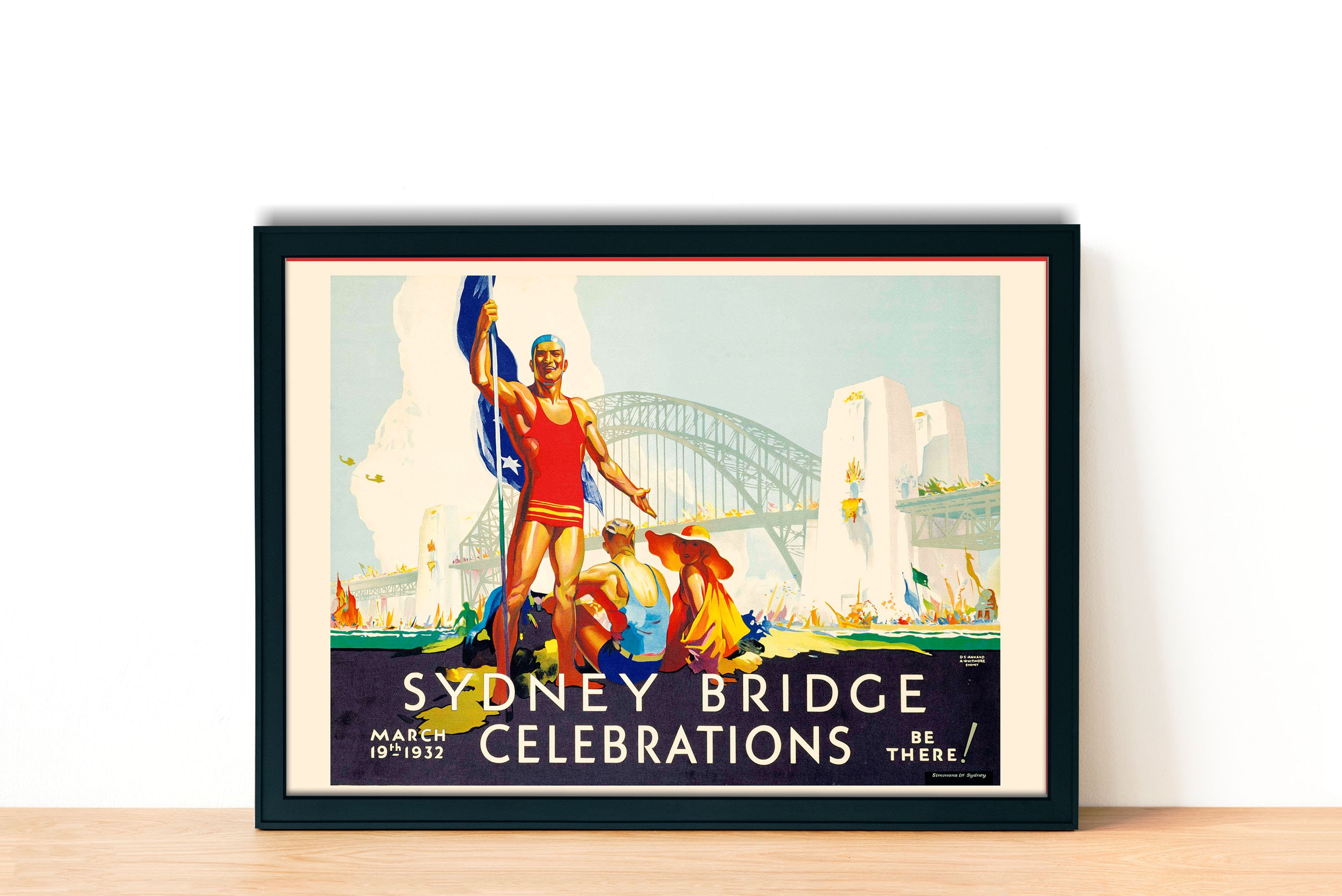 Sydney Bridge Australia Vintage Travel Poster - Framed / Unframed - Etsy