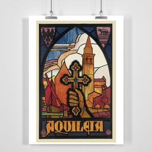 Basilica Di Santa Maria Assunta Aquileia Italy Vintage Travel Poster ...