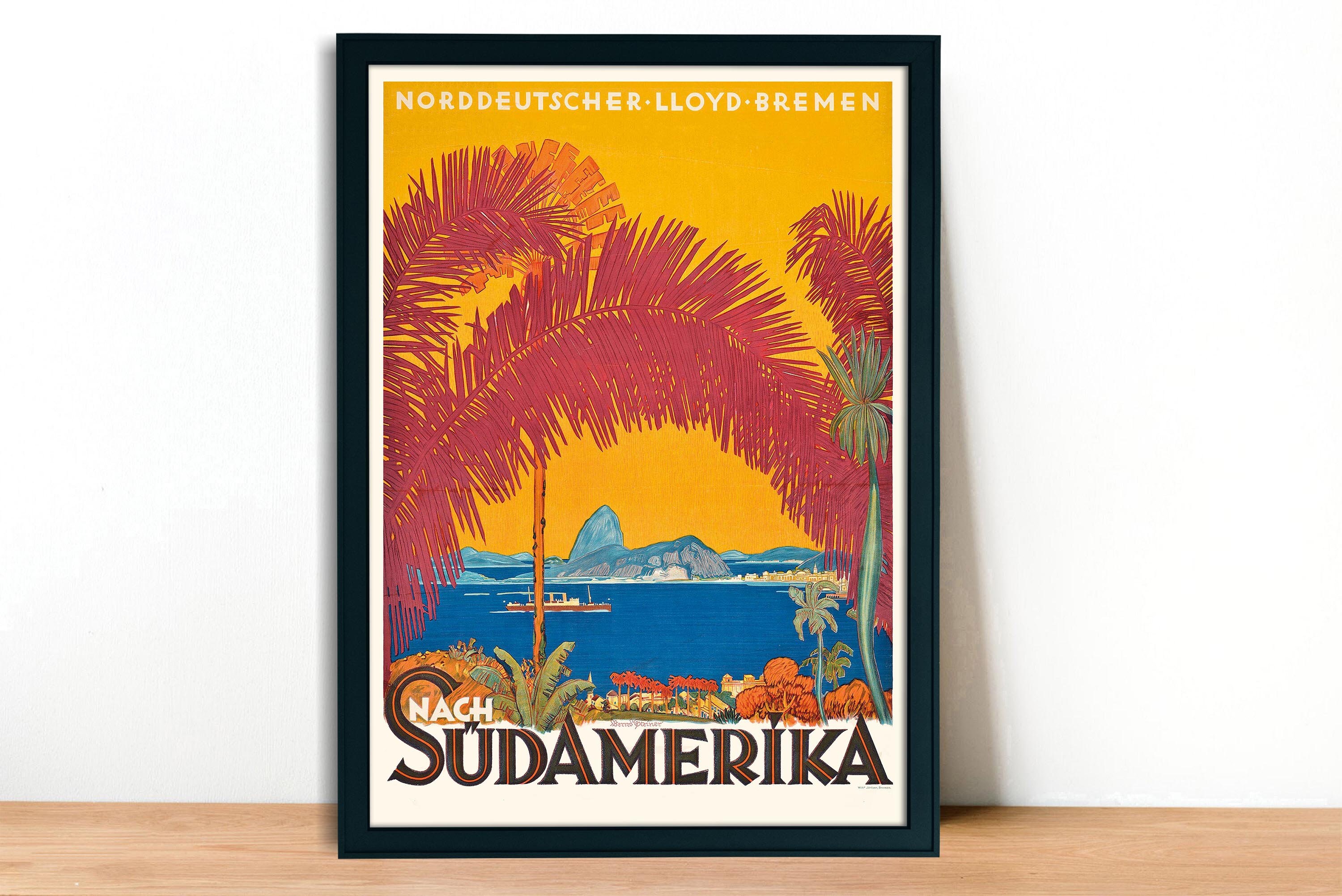 To South America Vintage Travel Poster Framed / Unframed - Etsy