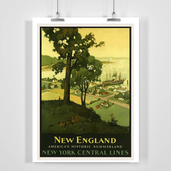 New England Poster - Etsy