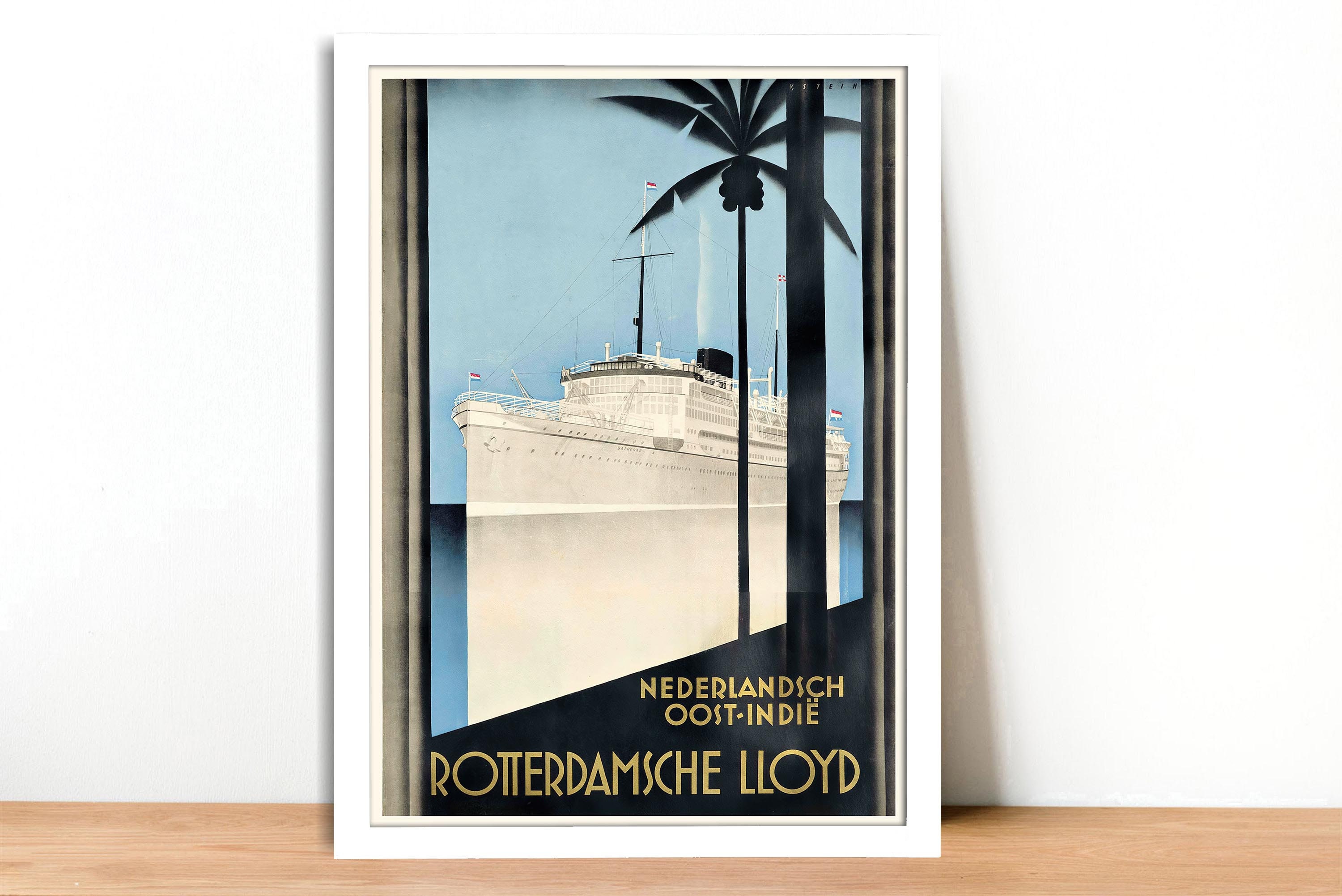 Rotterdamsche Lloyd Ship Vintage Travel Poster Framed / - Etsy