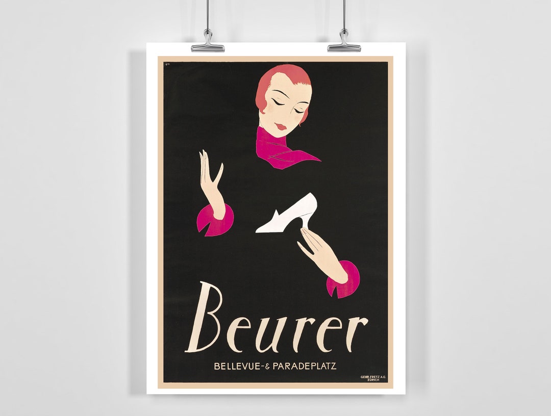 Beurer Schuhe Retro Shoe Vintage Advertising Poster by Hugo Laubi ...