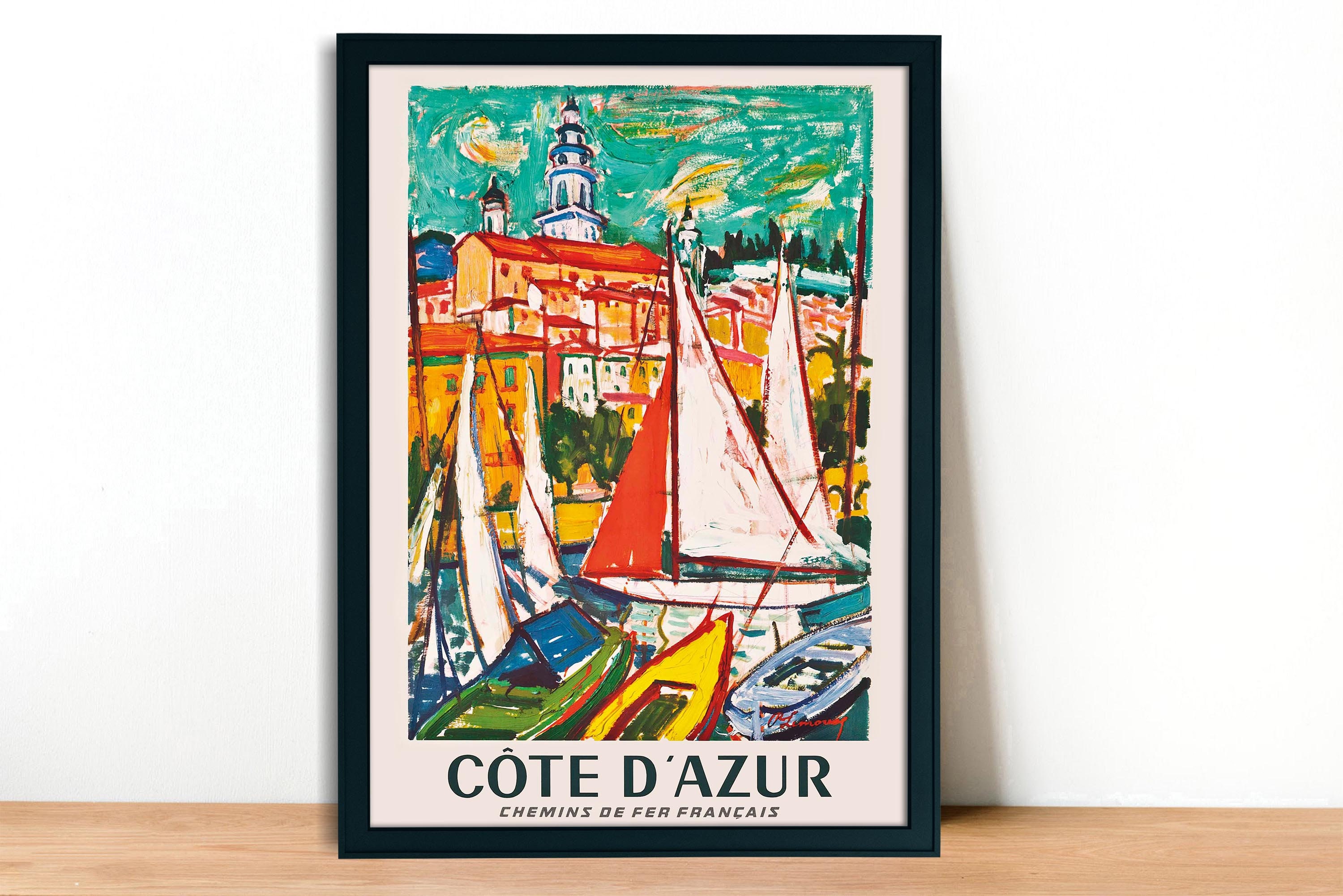 Cote D'azur French Railway Vintage Travel Poster by - Etsy