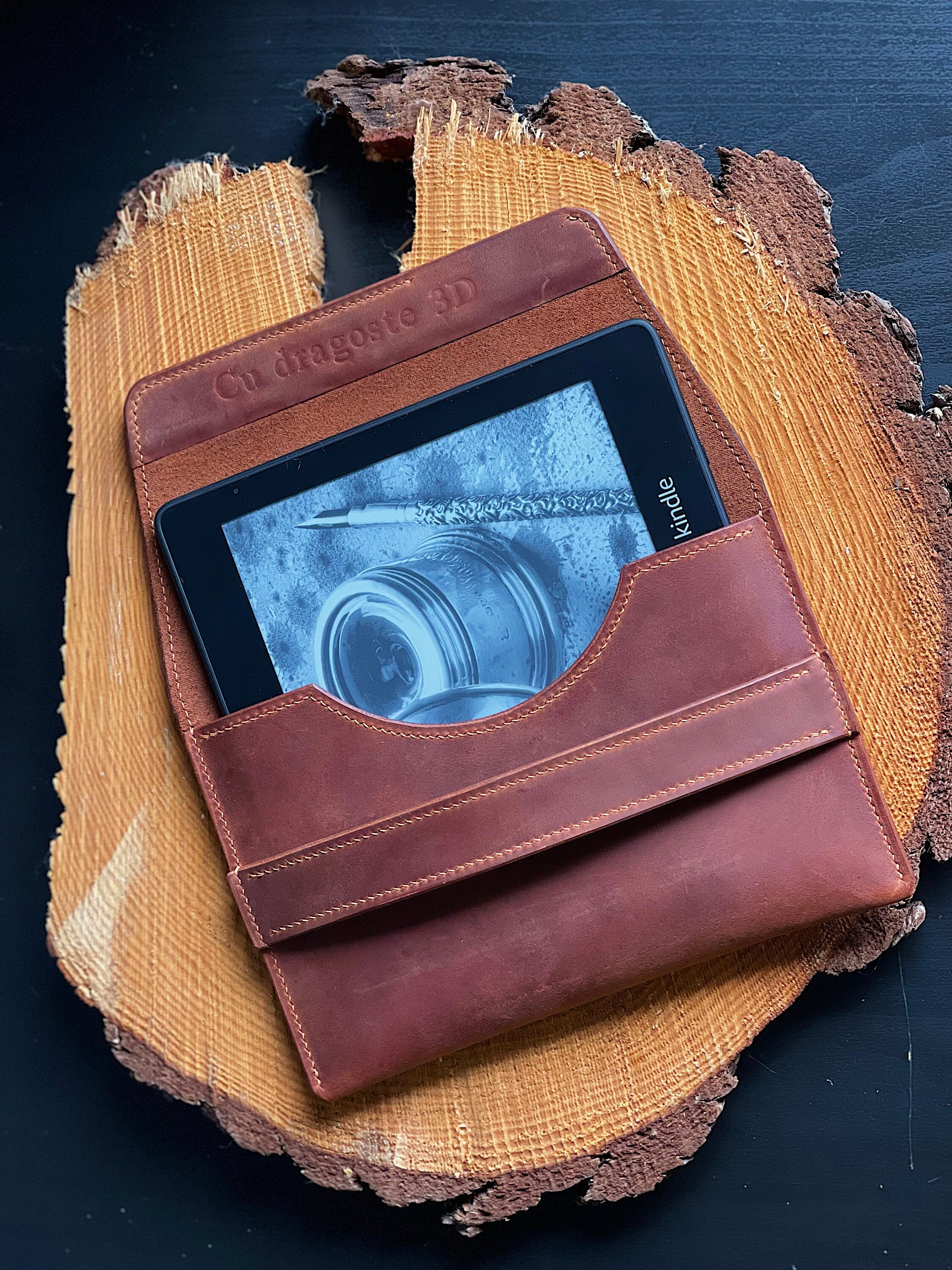 Personalized Kindle cover leather vintage 10th Kindle | Etsy