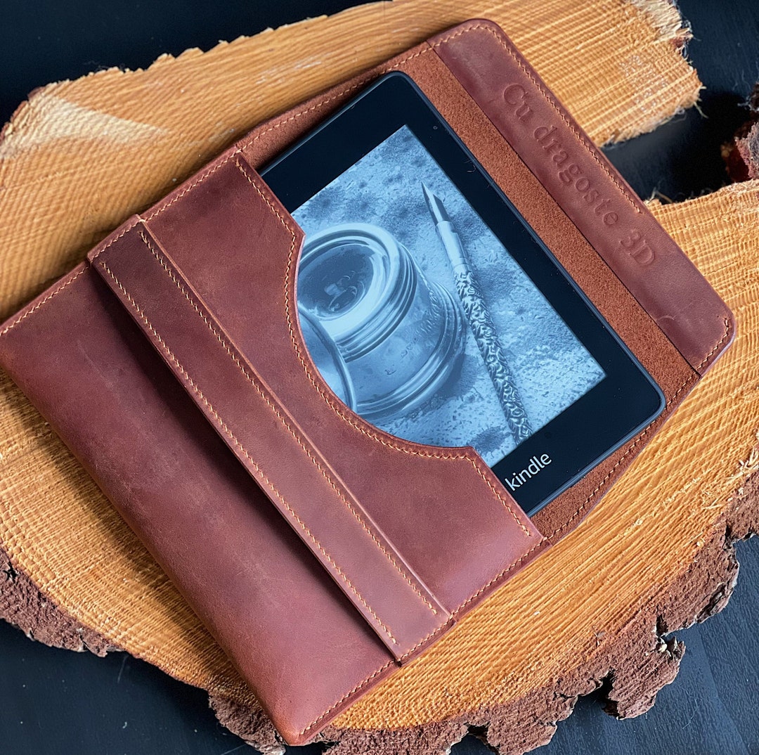 Personalized Leather Kindle Paperwhite Case, Vintage Ebook Sleeve - Etsy