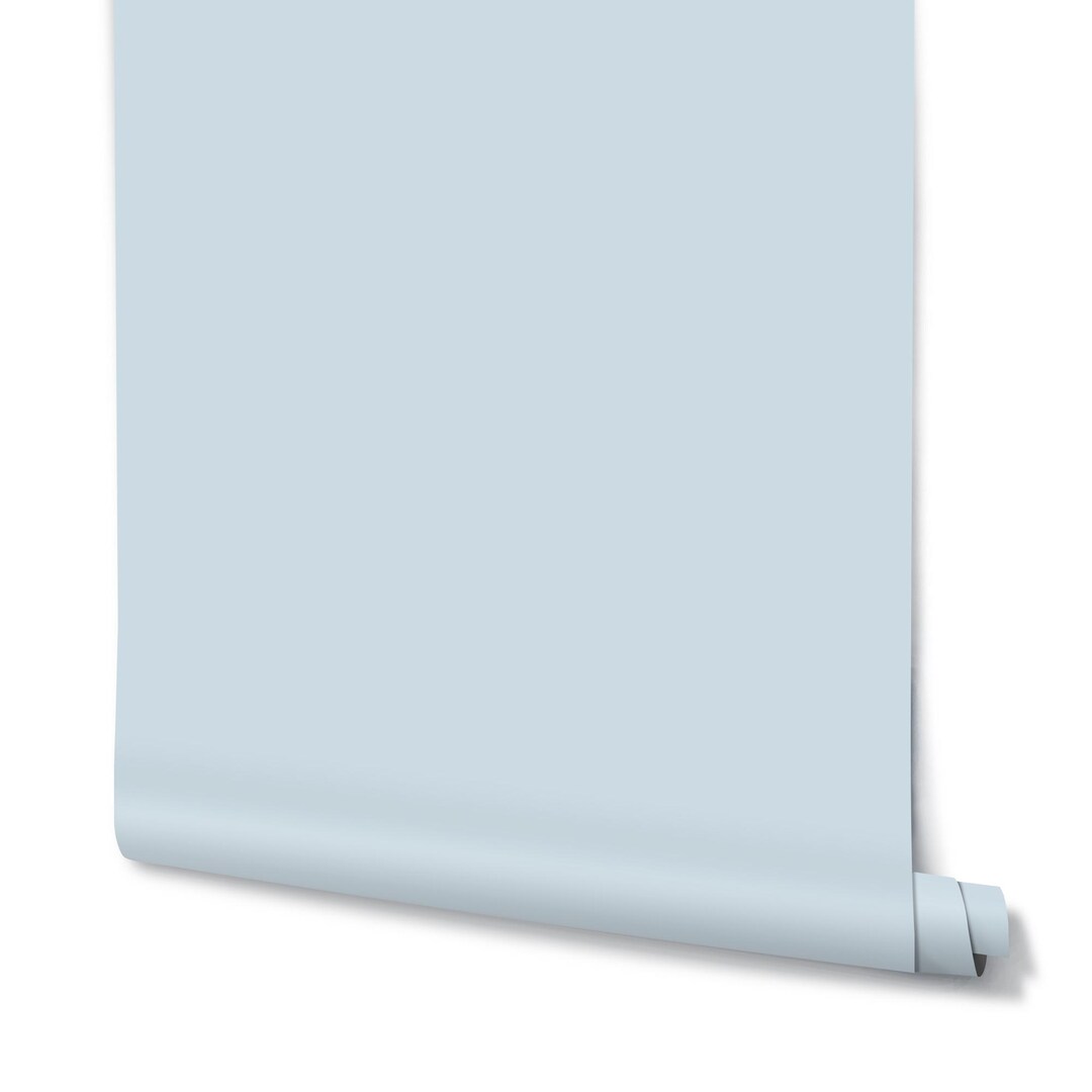 Pastel Blue Peel and Stick Wallpaper, Powder Blue Wall Sticker Mural ...
