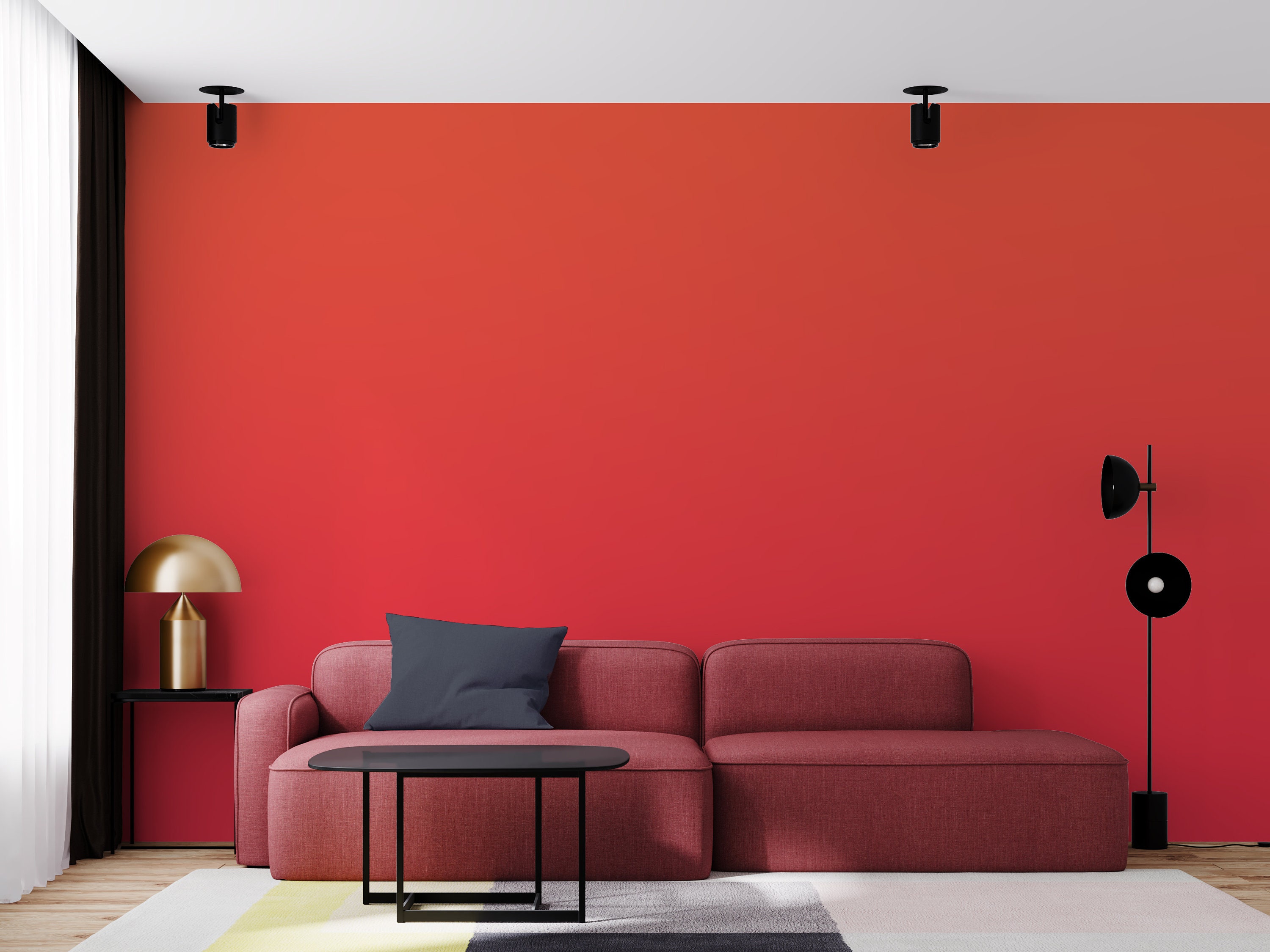 Self-Adhesive Wallpaper Bright Red gradient Fade to Red Ombre | Etsy