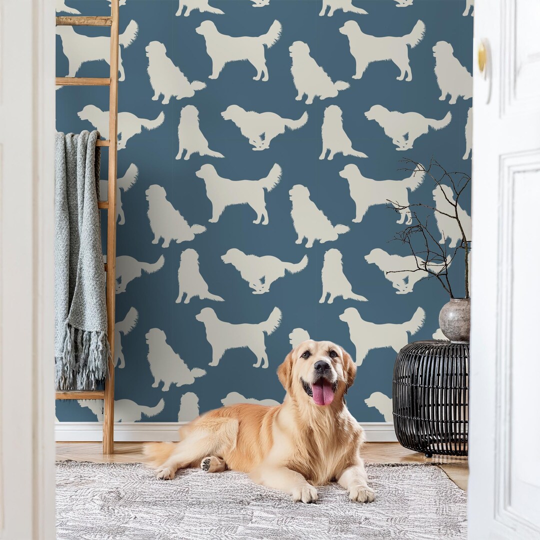 Golden Retriever Wallpaper Peel and Stick Dog Pattern Nursery Kids Room ...