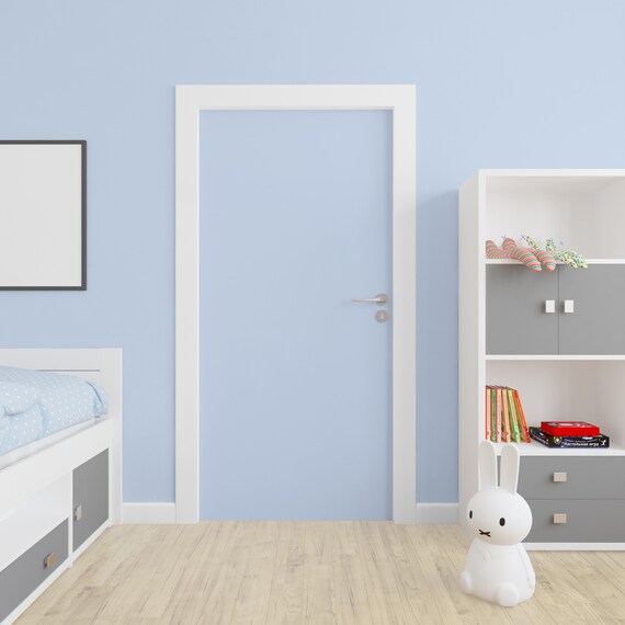 Door Decal With Baby Blue Solid Color Solid Color Removable - Etsy