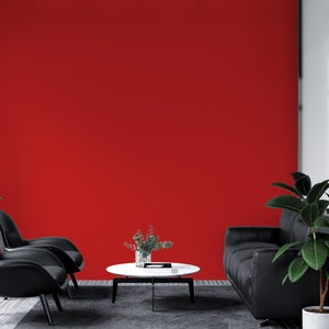 Peel and Stick Wallpaper Bright Red Solid Color, Home Decor Wallpaper ...