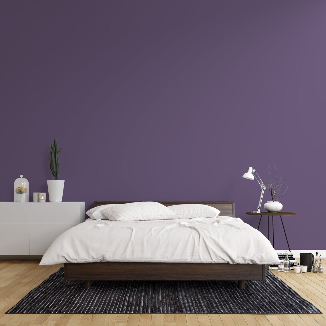 Peel and Stick Wallpaper Purple Solid Color Wallpaper for - Etsy
