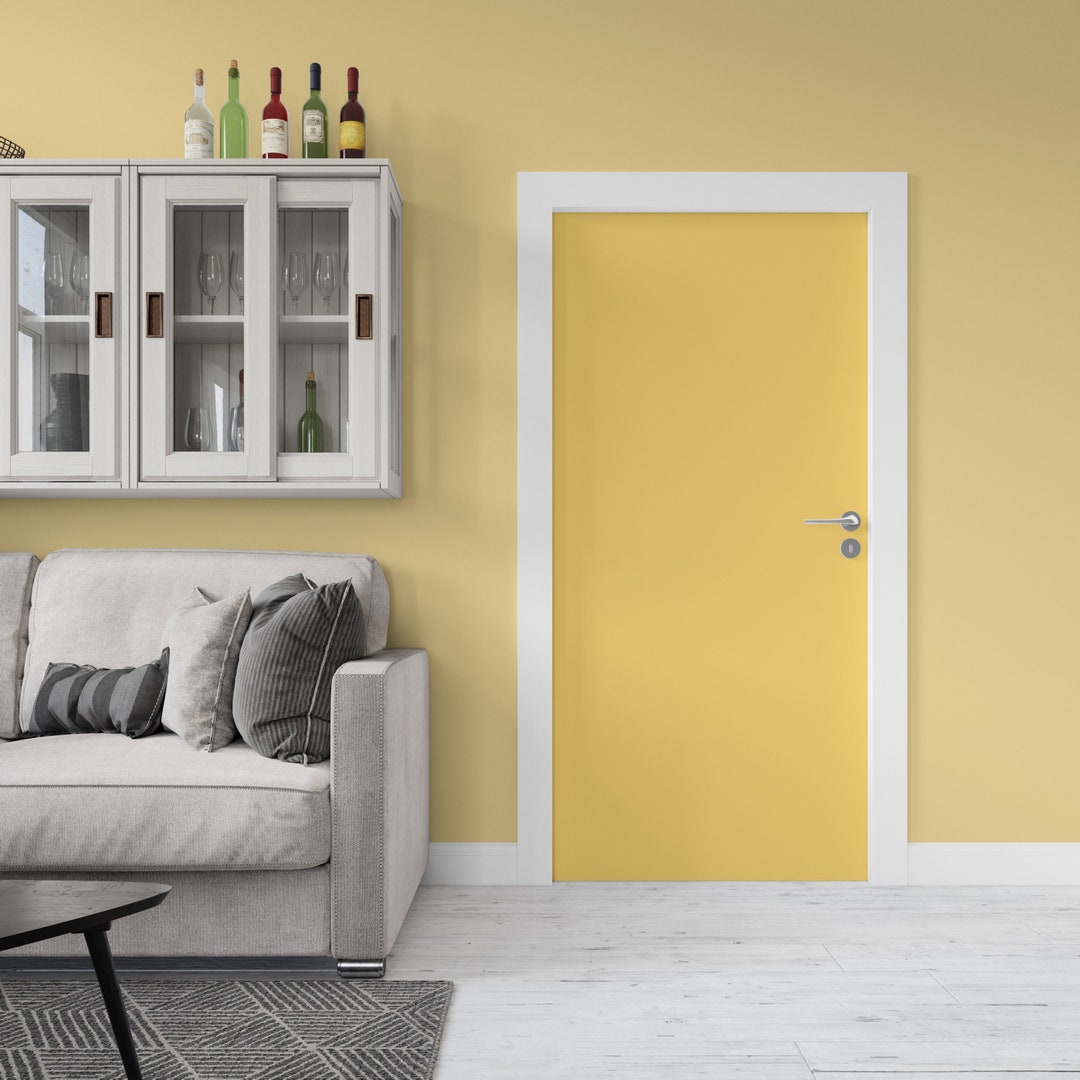Door Decal With Bright Yellow Color, Removable Wallpaper, Self-adhesive ...