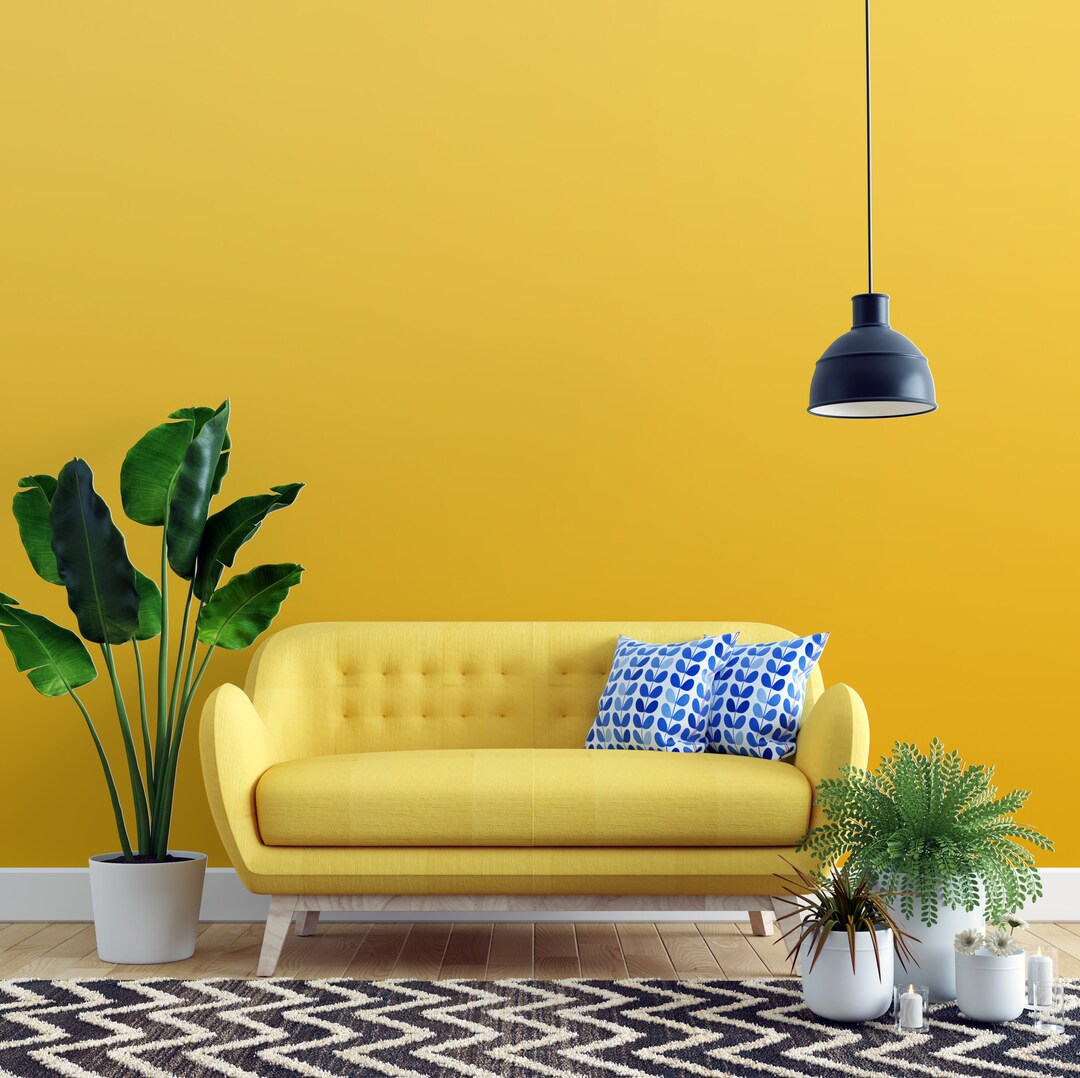 Peel and Stick Wallpaper Bright Yellow Gradient, Yellow Ombre Wallpaper ...