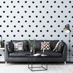 Black and White Polka Dot Wallpaper, Peel and Stick Wallpaper ...