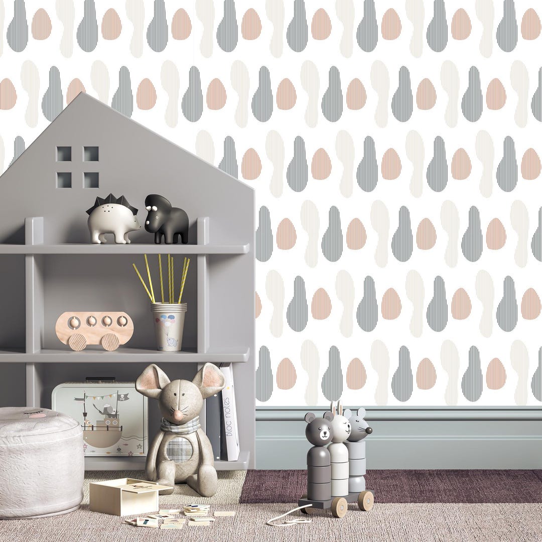 Neutral Kid Design Pattern Wallpaper / Removable Wallpaper / Peel and ...