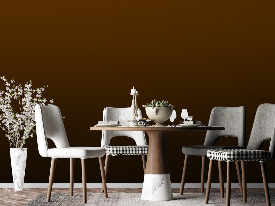 Peel and Stick Wallpaper Brown Gradient, Dark Brown Ombre Wallpaper ...