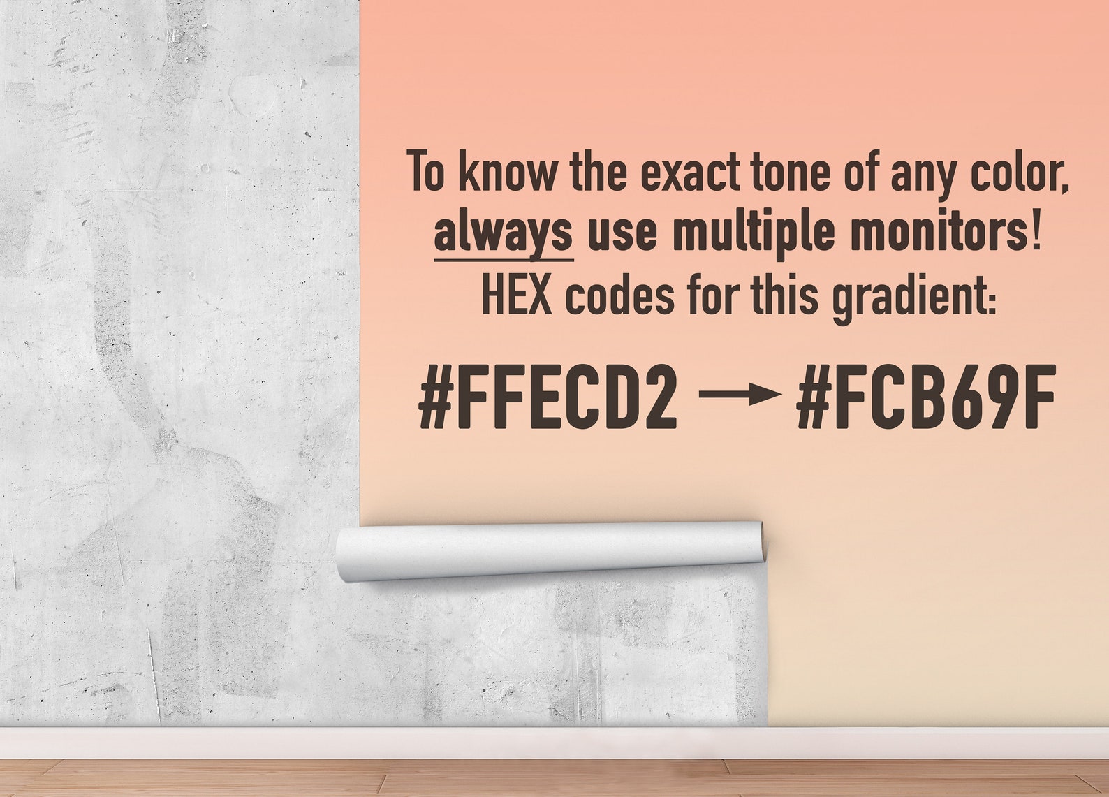 Peel and Stick Wallpaper Peach Color Gradient, Soft Pink Ombre ...